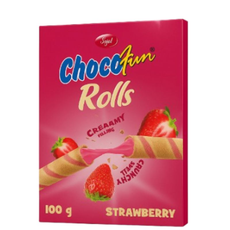 Strawberry Rolls 100g - Chocofun – Baazwsh